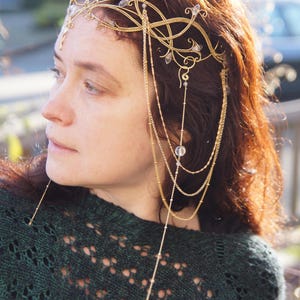 Elven Crown With Chains. Elf Tiara, Medieval Circlet, Coronet, Elvish ...