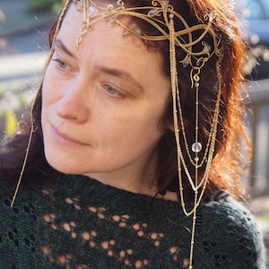 Elven Crown With Chains. Elf Tiara, Medieval Circlet, Coronet, Elvish ...
