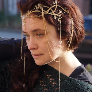 Elven Crown With Chains. Elf Tiara, Medieval Circlet, Coronet, Elvish ...