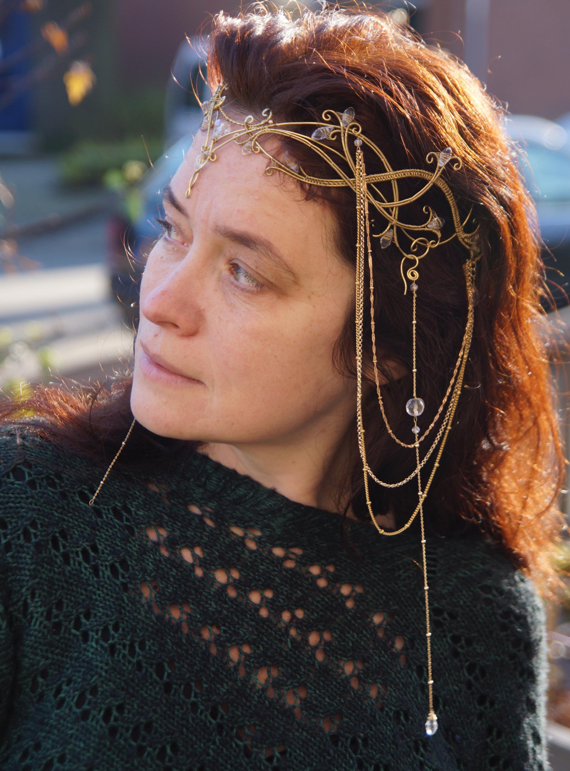 Elven Crown With Chains. Elf Tiara, Medieval Circlet, Coronet, Elvish ...