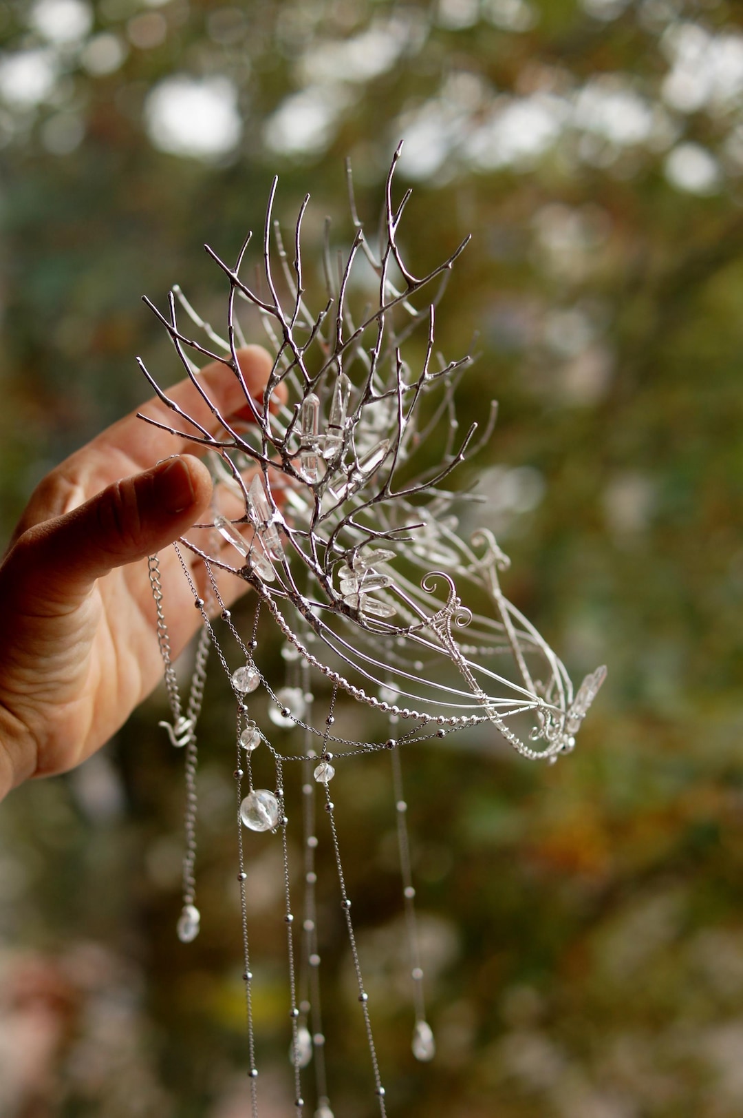 Large Tiara With Branches. Autumn Elven Circlet, Elvish Wedding Crown ...