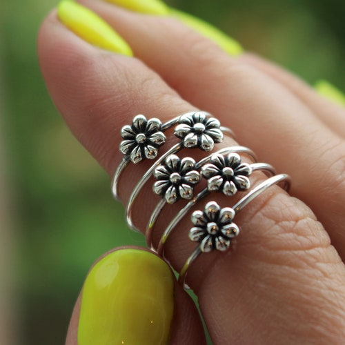 Sterling Silver Flower Ring Sweet and Simple Floral Ring | Etsy