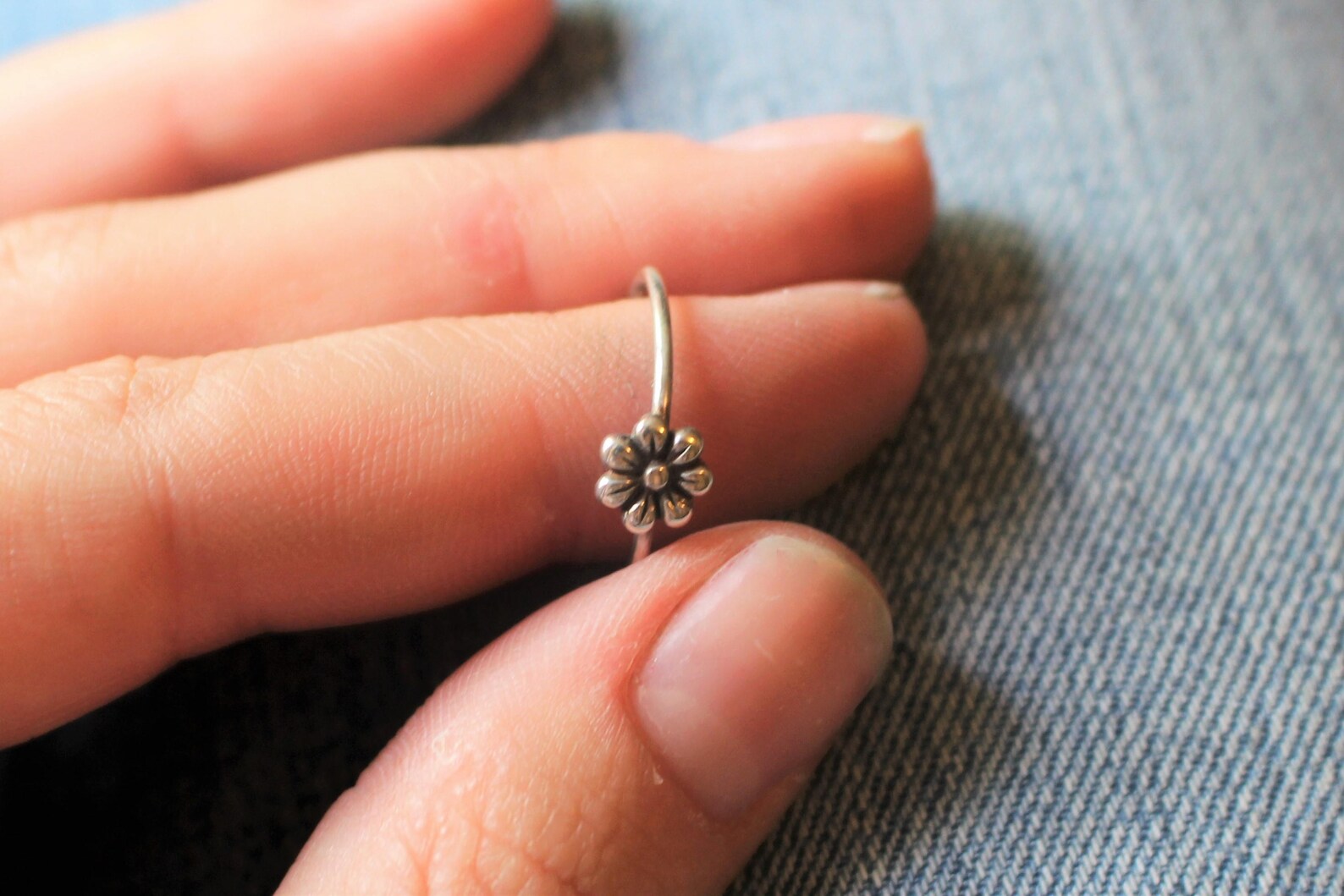 Sterling Silver Flower Ring Sweet and Simple Floral Ring | Etsy