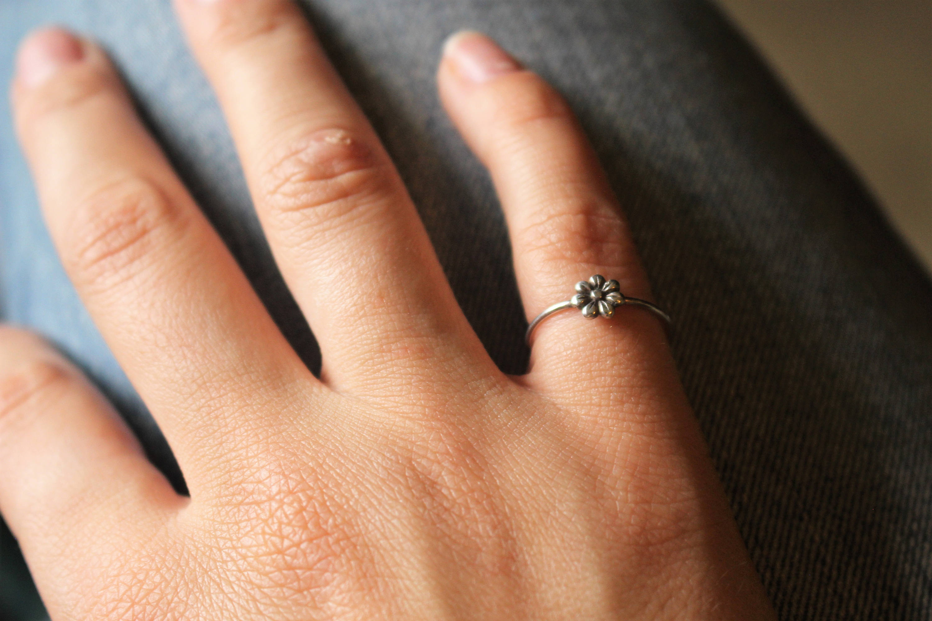 Sterling Silver Flower Ring Sweet and Simple Floral Ring | Etsy