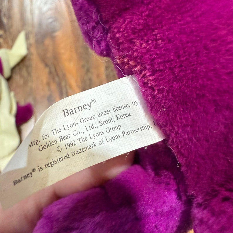 Vintage Barney Stuffed Animal Toy Bundle 1992 Talking Lyons Rare 2011 I ...