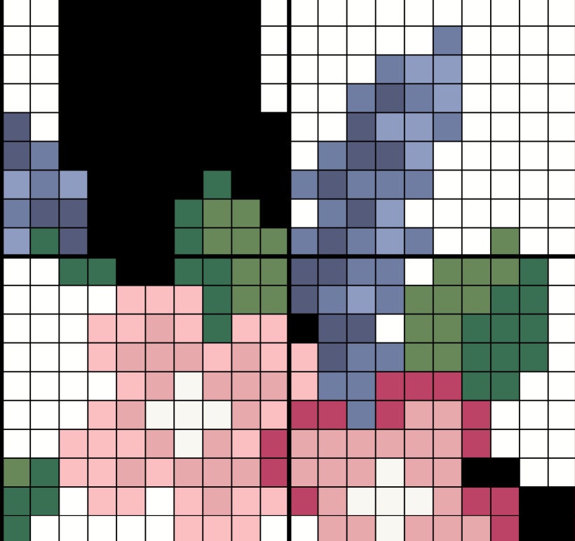 Letter 'Z' Floral Monogram Cross Stitch PDF Pattern | Instant Digital ...