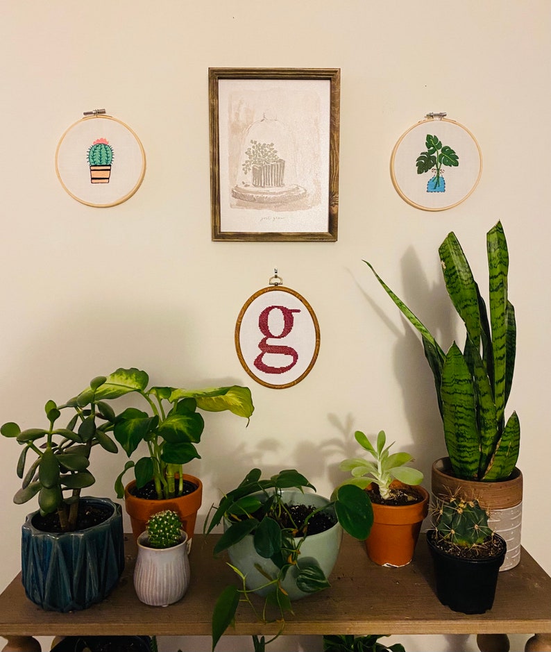 Lowercase Letter ‘G’ Monogram Times New Roman Finished Cross Stitch - Etsy