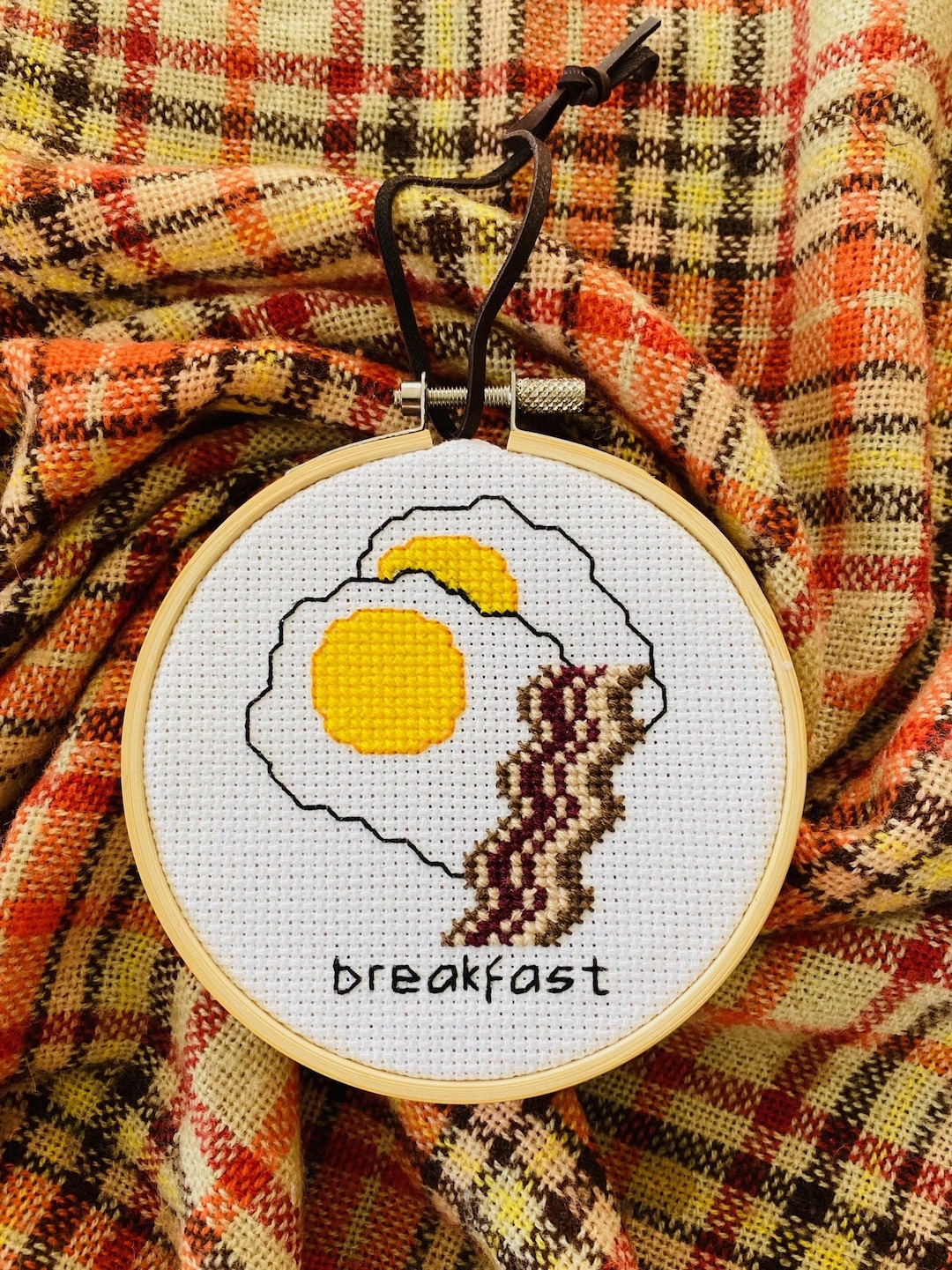 Bacon and Eggs Breakfast Cross Stitch Wall Hanging - Etsy UK