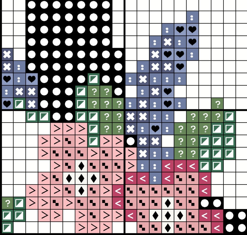 Letter 'L' Floral Monogram Cross Stitch PDF Pattern | Instant Digital ...