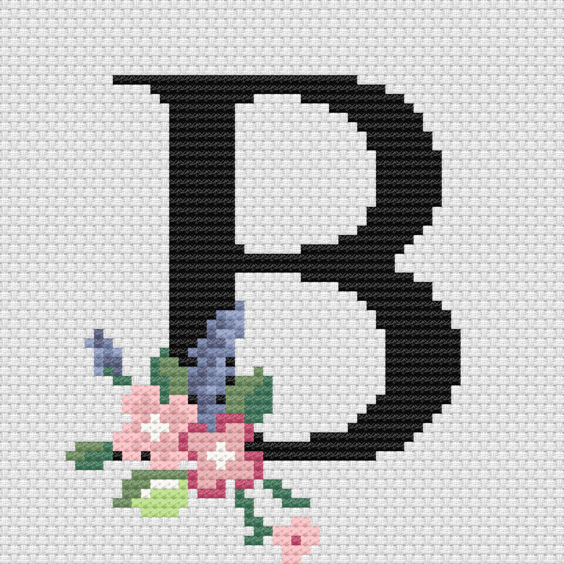 Floral Monogram FULL ALPHABET Cross Stitch PDF Pattern | Instant ...