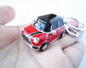 red red body mini carPersonality white gold car keychain | Etsy