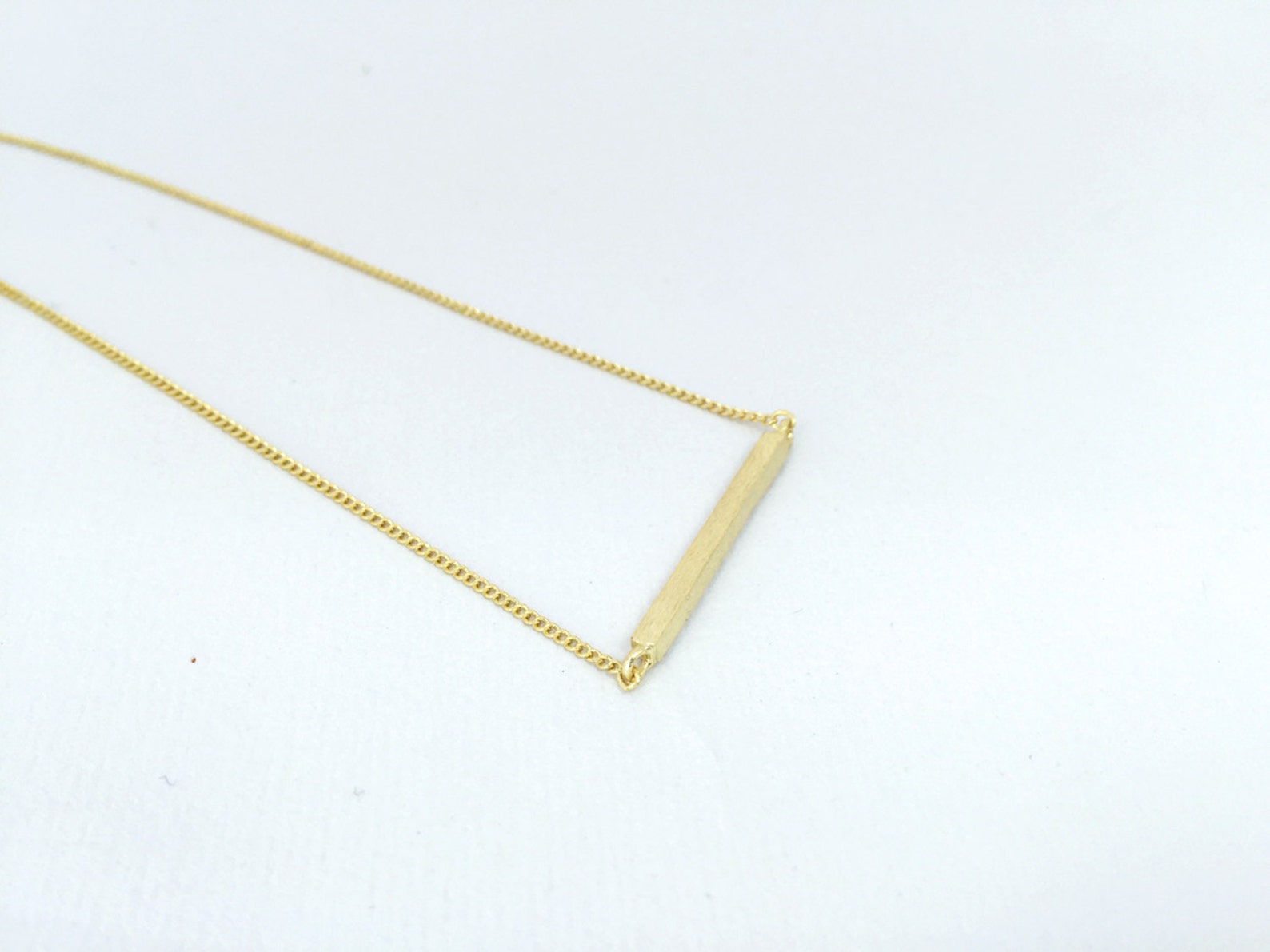 Gold Horizontal Bar Necklace Matte Crossbarhigh-qualitygift | Etsy