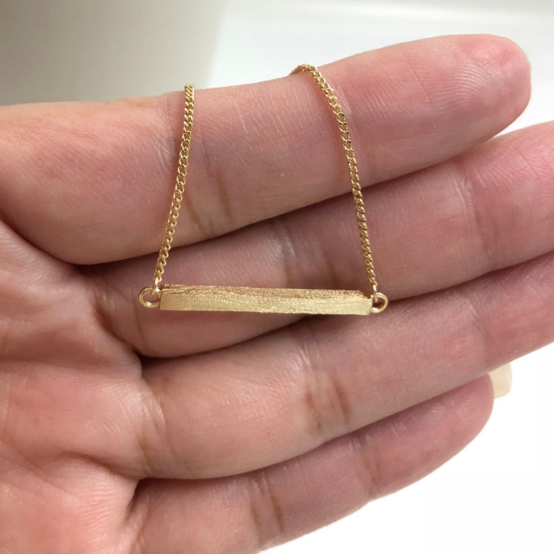 Gold Horizontal Bar Necklace Matte Crossbarhigh-qualitygift - Etsy