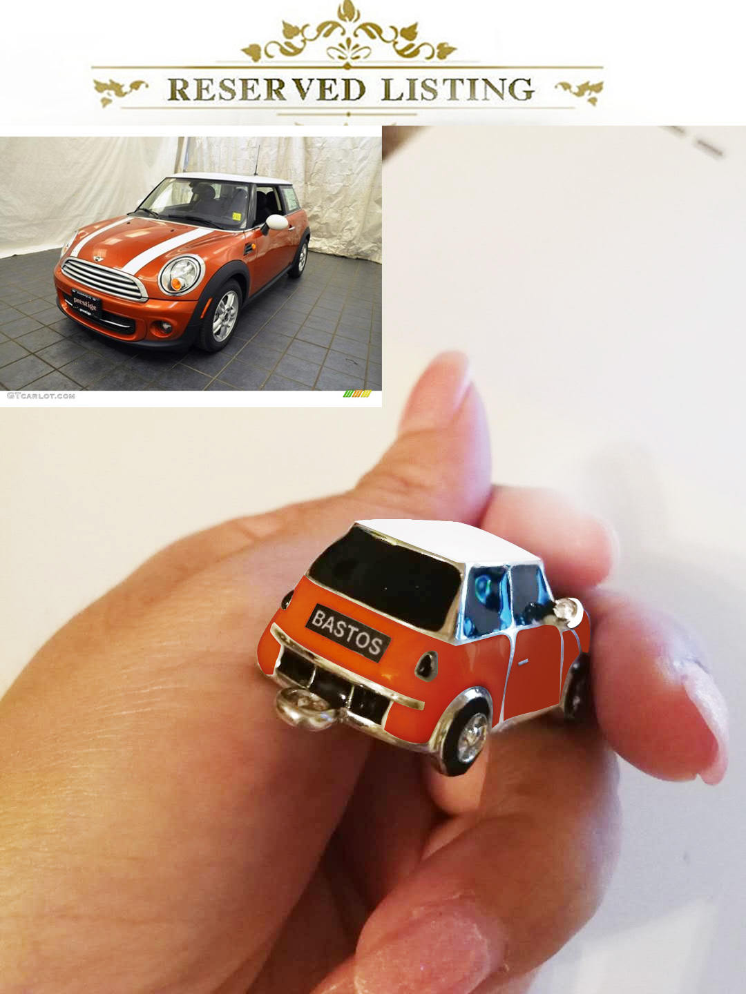Customized to Ericaorange Mini With a White Top Mini Car - Etsy