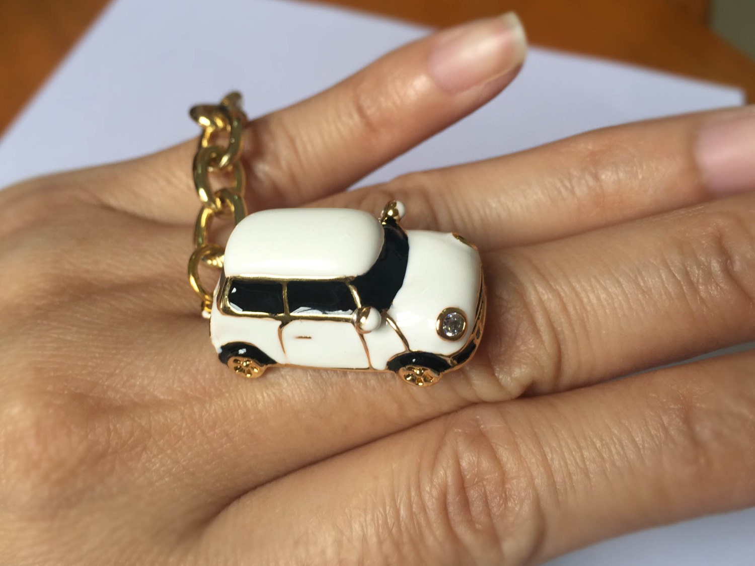 Mini Gold Car Ring , Super Mini Car , Personality Keychain, Especially ...