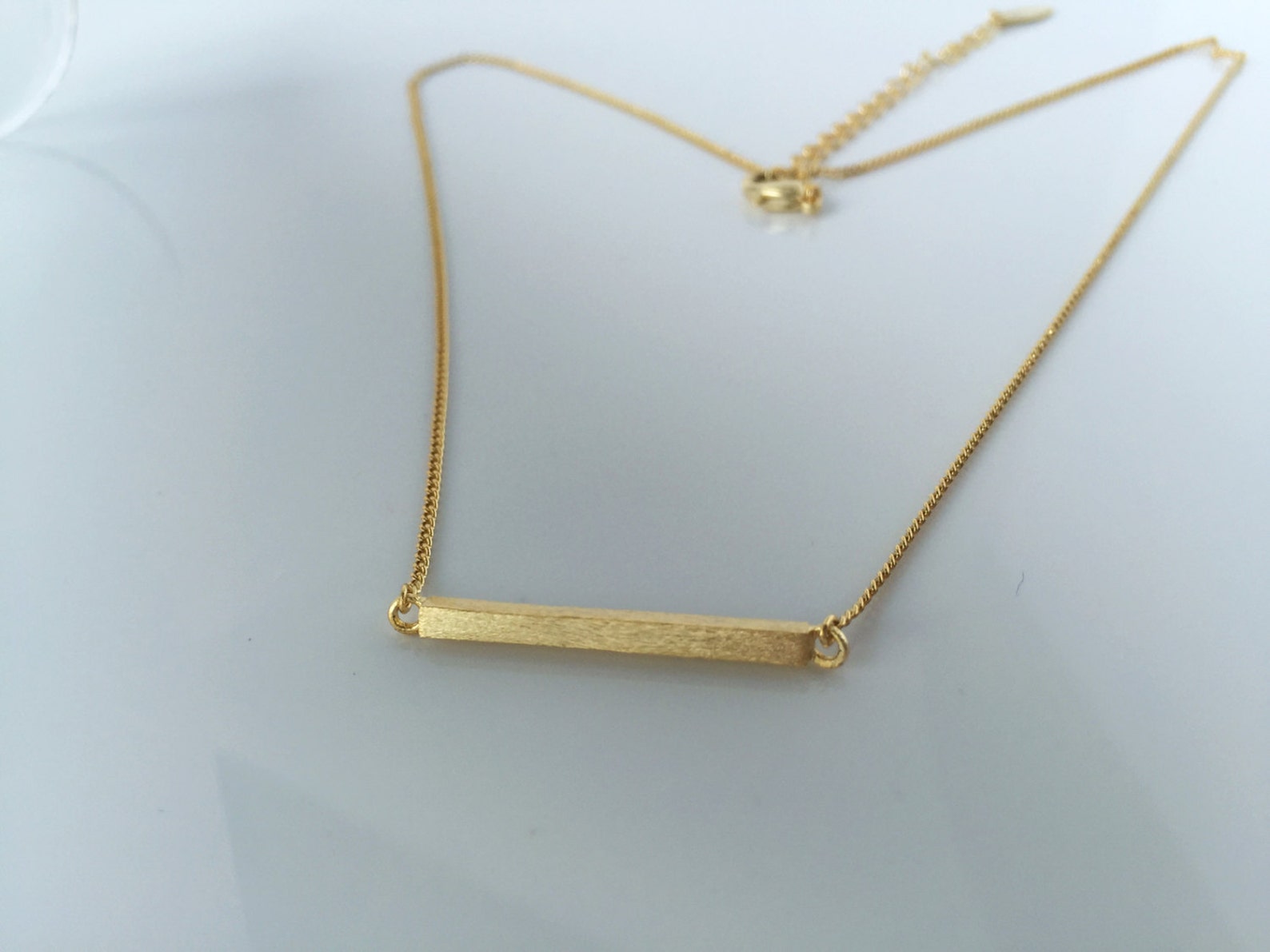 Gold Horizontal Bar Necklace Matte Crossbarhigh-qualitygift | Etsy