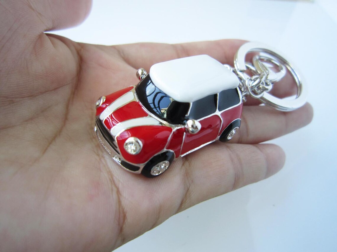 Red Red Body Mini Carpersonality White Gold Car Keychain | Etsy