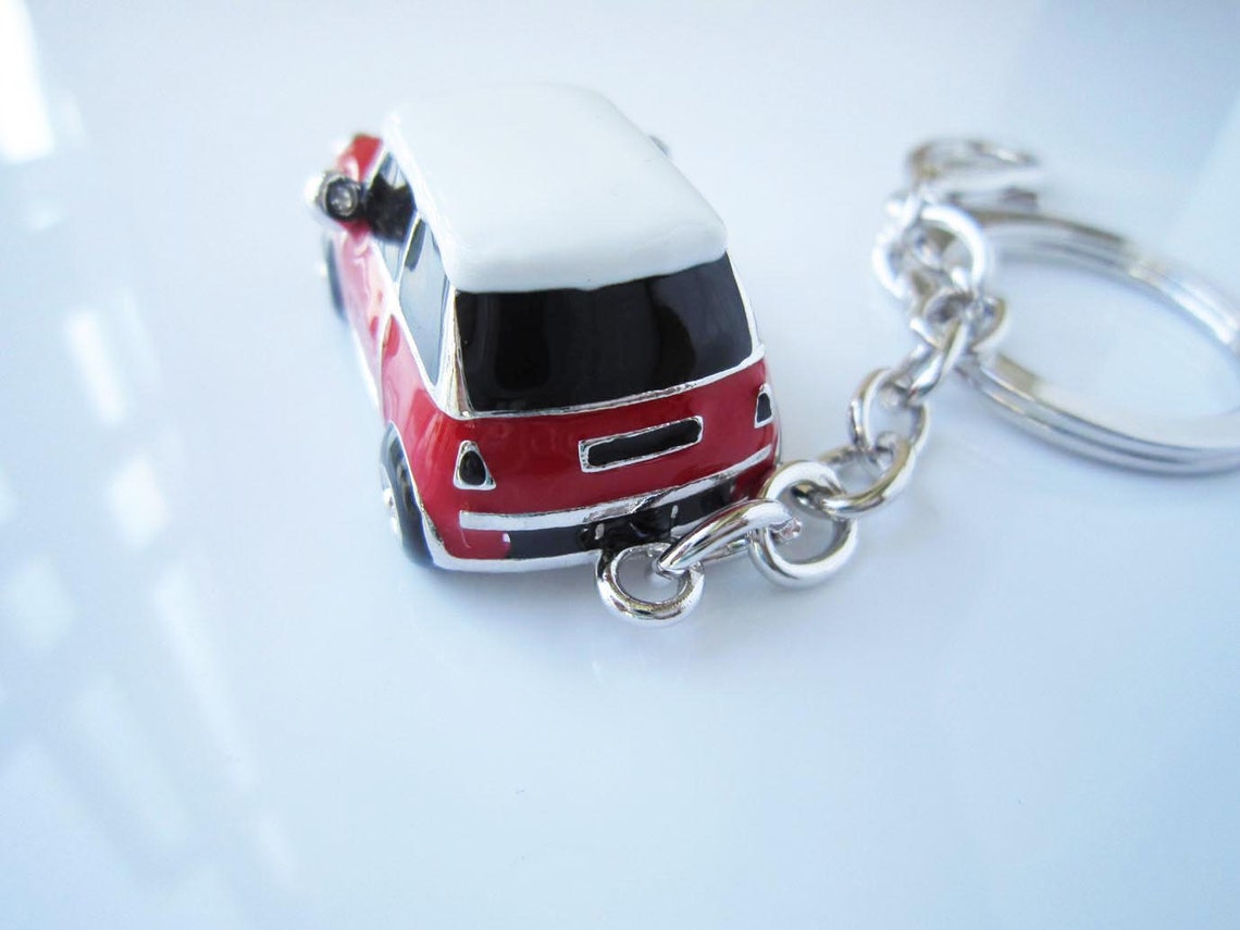 Red Red Body Mini Carpersonality White Gold Car Keychain | Etsy