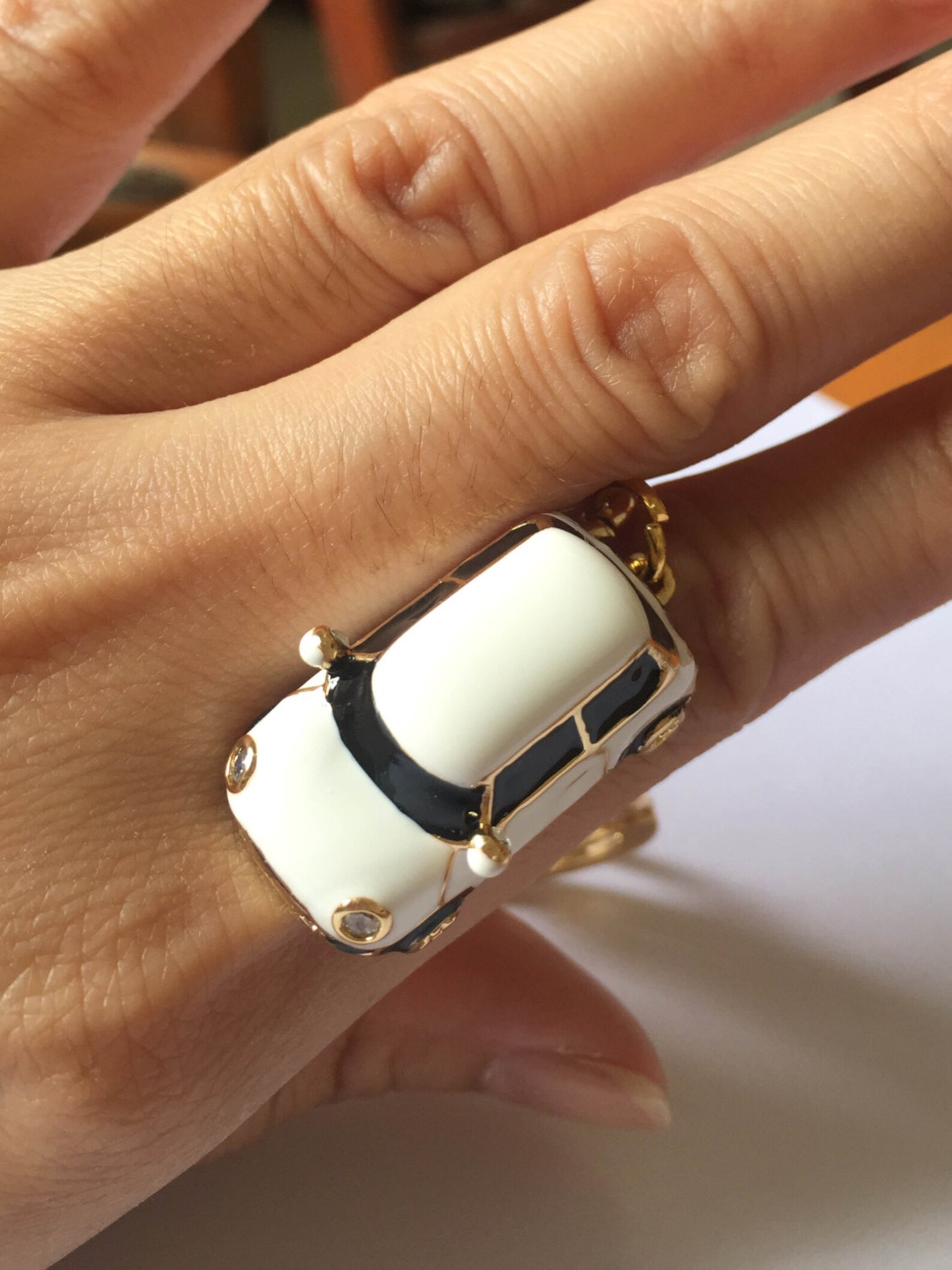 Mini Gold Car Ring , Super Mini Car , Personality Keychain, Especially ...