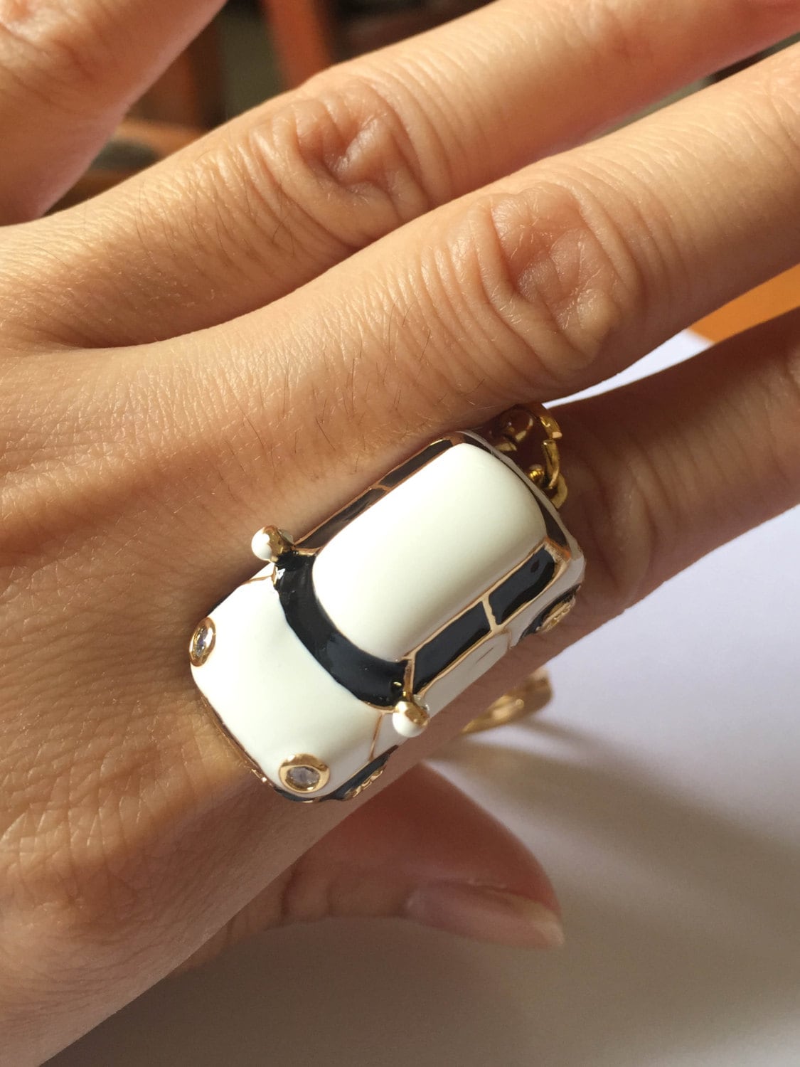 Mini Gold Car Ring , Super Mini Car , Personality Keychain, Especially ...