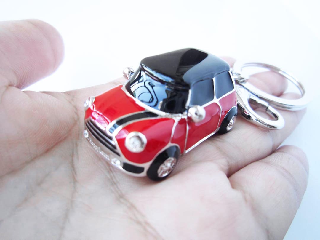 Red Body Mini Car , Single or Double Stripes, Personality Keychain ...
