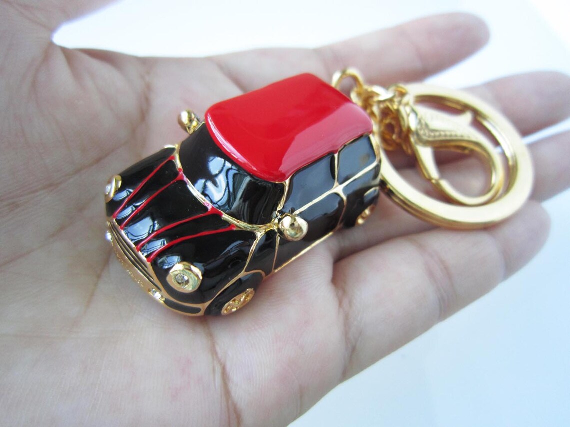 Custom Mini Car Color,all Black With Red Side Mirrors and Red Pin ...