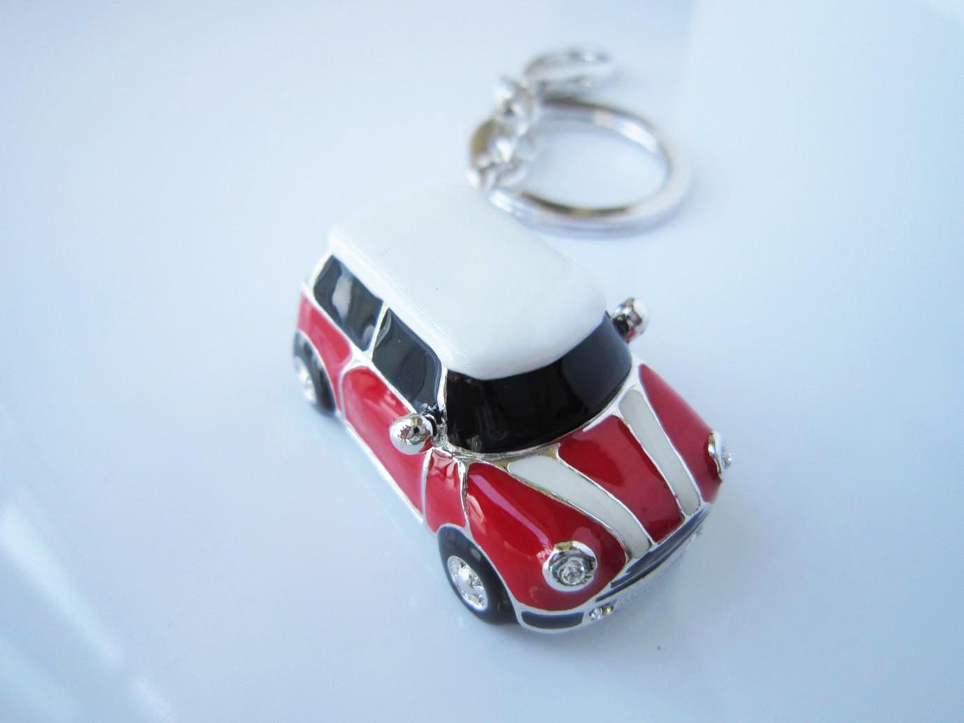 Red Red Body Mini Carpersonality White Gold Car Keychain - Etsy