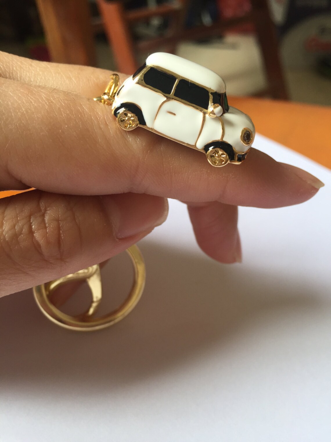 Mini Gold Car Ring Super Mini Car Personality Keychain - Etsy