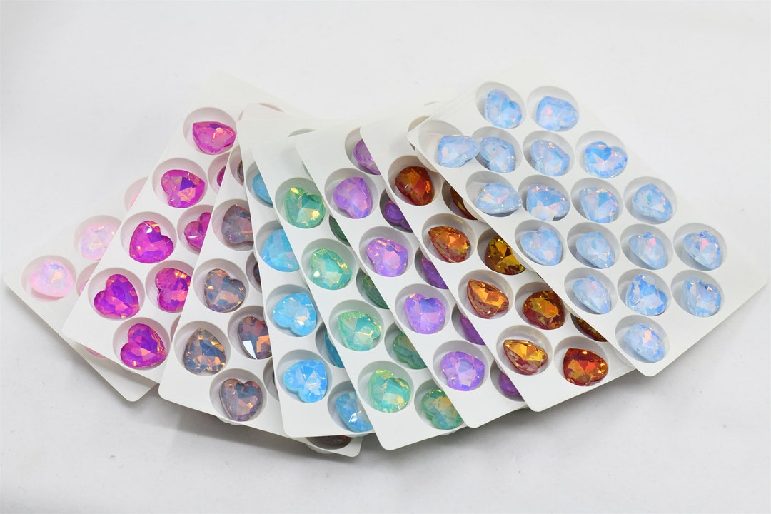 Heart Crystal Glass Stone Jewels: Golden Jelly, 16x16mm, 18pcs - Etsy