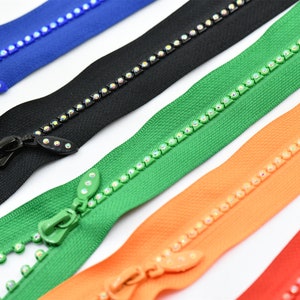 60cm Crystal Rhinestone Zipper: Black Separating Zipper for Garments - Etsy