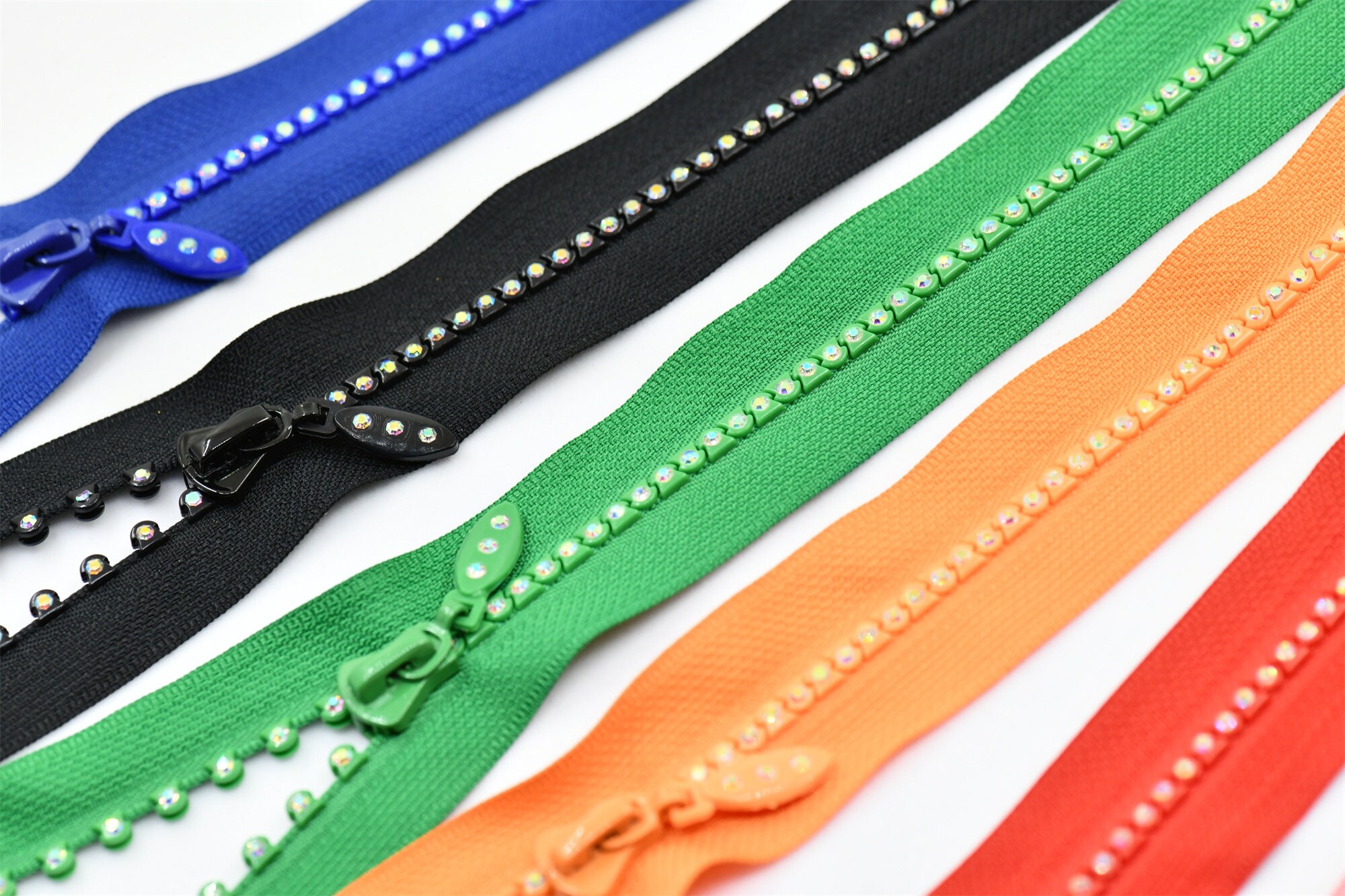 60cm Crystal Rhinestone Zipper: Black Separating Zipper for Garments - Etsy