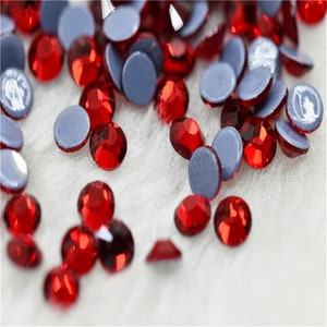 RED Hotfix Rhinestones Ss6 8 10 12 16 20 30 Iron on Flatback Crystals ...