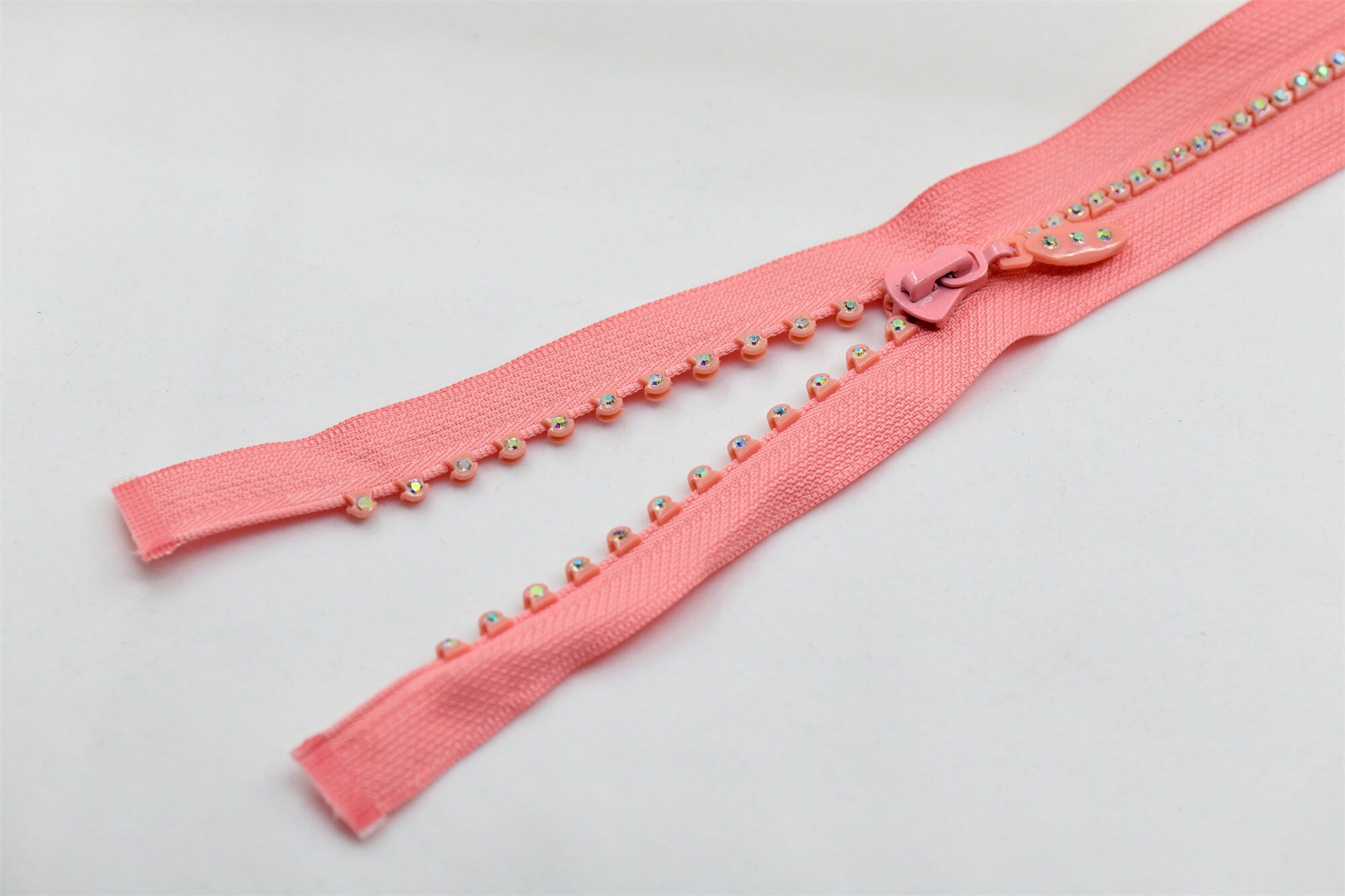 60cm Crystal Rhinestone Zipper: Black Separating Zipper for Garments - Etsy