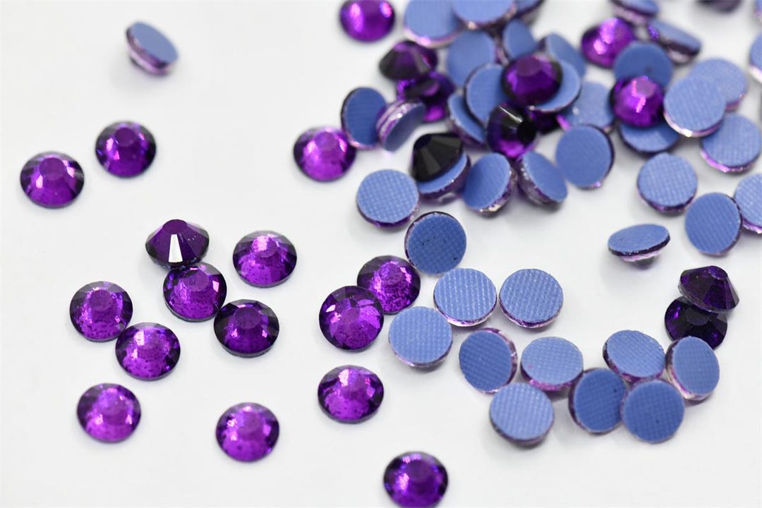 Purple Hotfix Rhinestones: Flatback Iron on Crystals (ss6-ss30) - Etsy