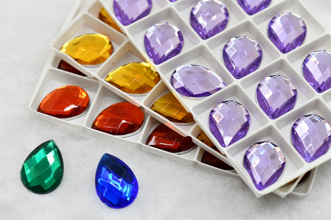 Acrylic Drop Rhinestones Flatback Clear Crystal Stone Glue on Crystals ...
