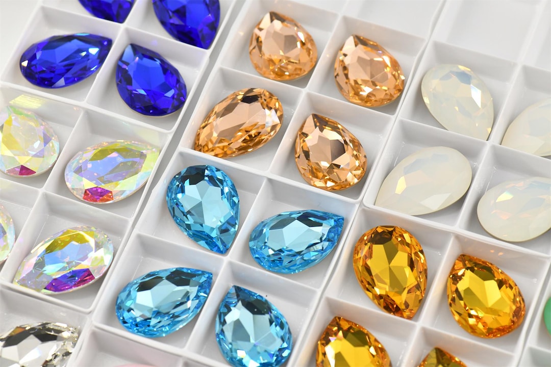 K9 Large Pear 27x40mm Glass Crystal Rhinestone Teardrop Jewelry ...