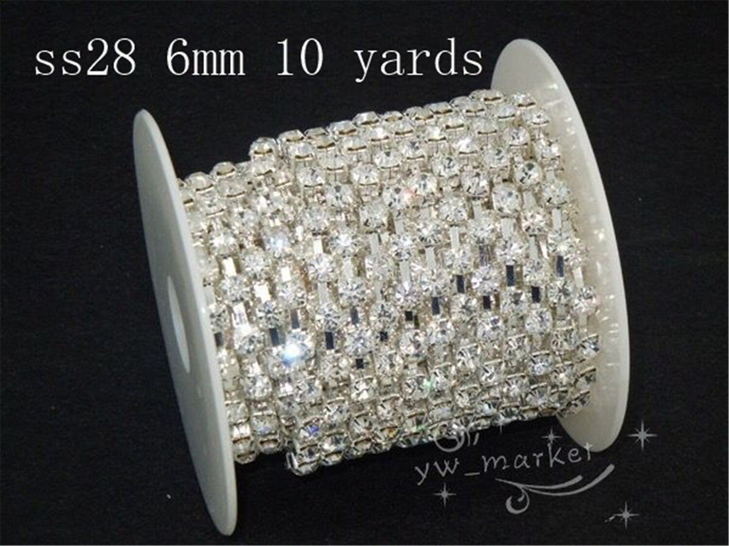 SS6/SS8/SS10/SS12/SS14/SS16/SS18/SS20 Crystal Rhinestone Chain | Etsy