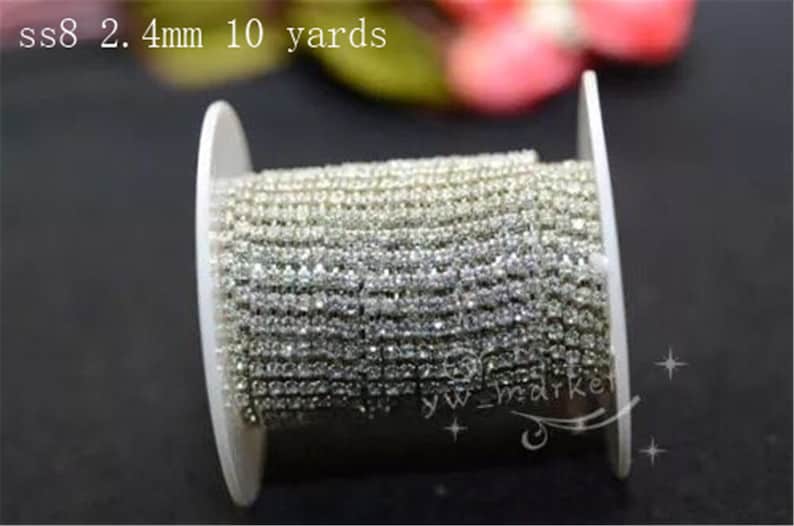 SS6/SS8/SS10/SS12/SS14/SS16/SS18/SS20 Crystal Rhinestone Chain - Etsy