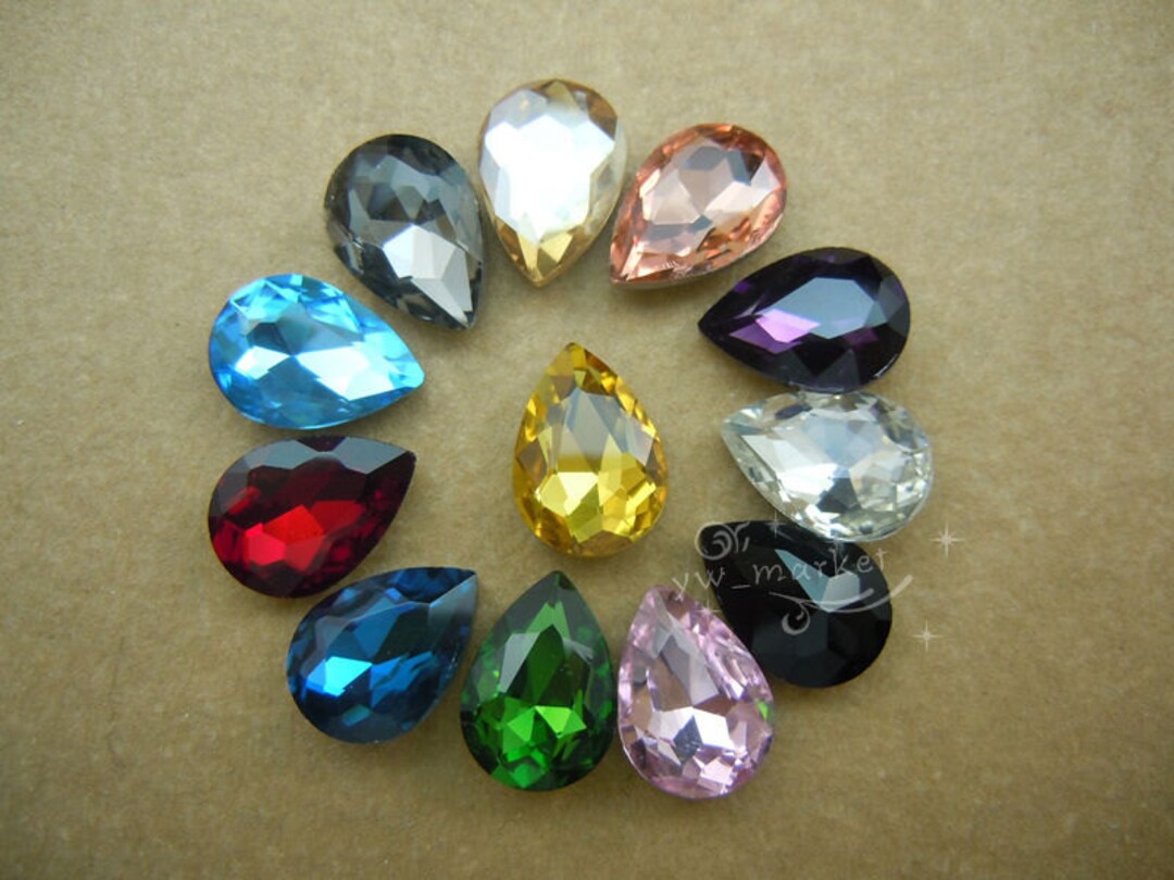 100 PCS 6mm X 8mm Glass Color Tear Drop Faceted Glass Jewels - Etsy