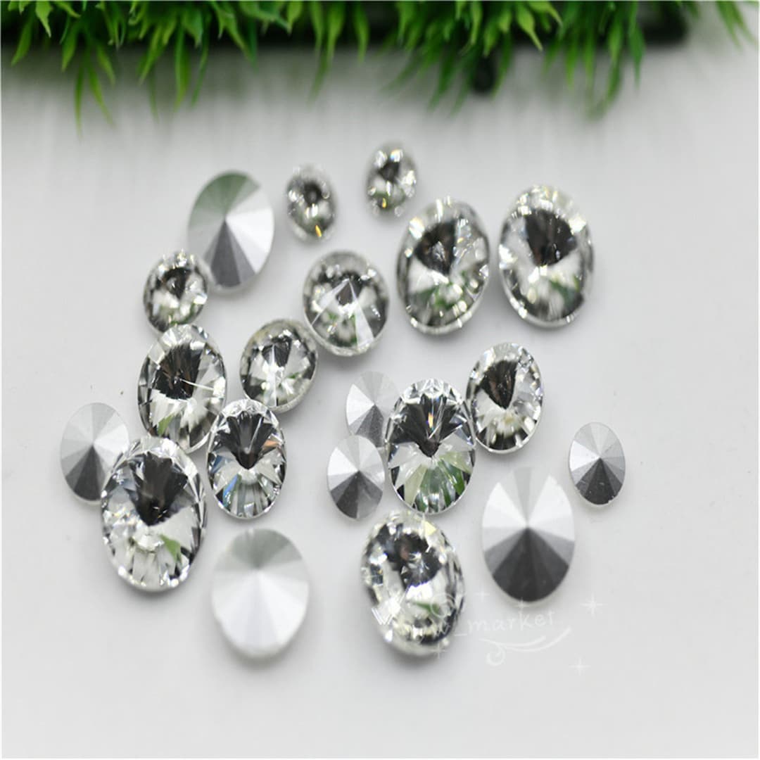 10mm 12mm 14mm 16mm 18mm Rivoli CLEAR Glass Crystal Rhinestone - Etsy