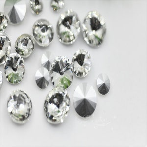 10mm 12mm 14mm 16mm 18mm Rivoli CLEAR Glass Crystal Rhinestone - Etsy