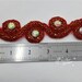 1 Yard Red Rhinestone Beaded Trim Applique Iron on Bridal Costume Sew ...