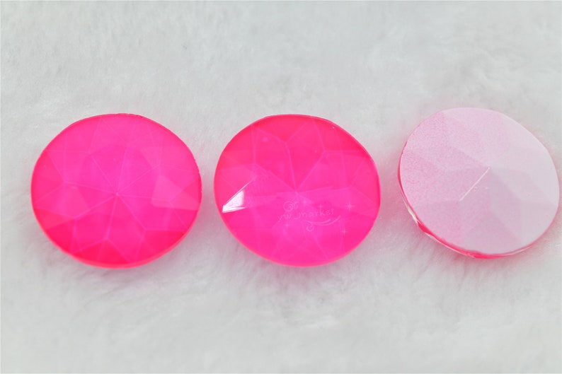 27mm Round Neon Color Glass Rhinestone Faceted Stones Jewelry - Etsy
