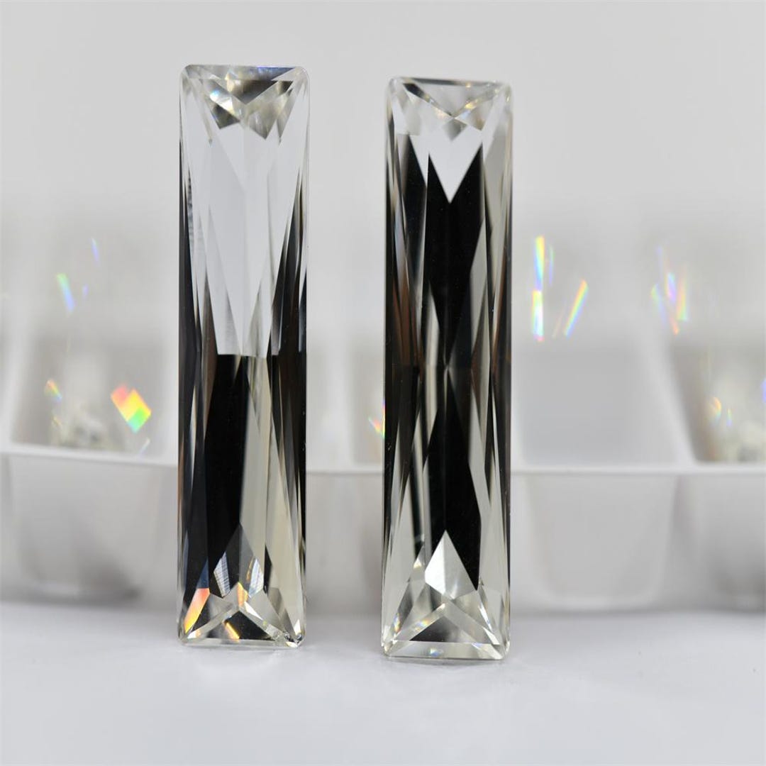 18pcs K9 Rectangle 10x30mm Jewelry Accessories Pointback Glass Crystal ...