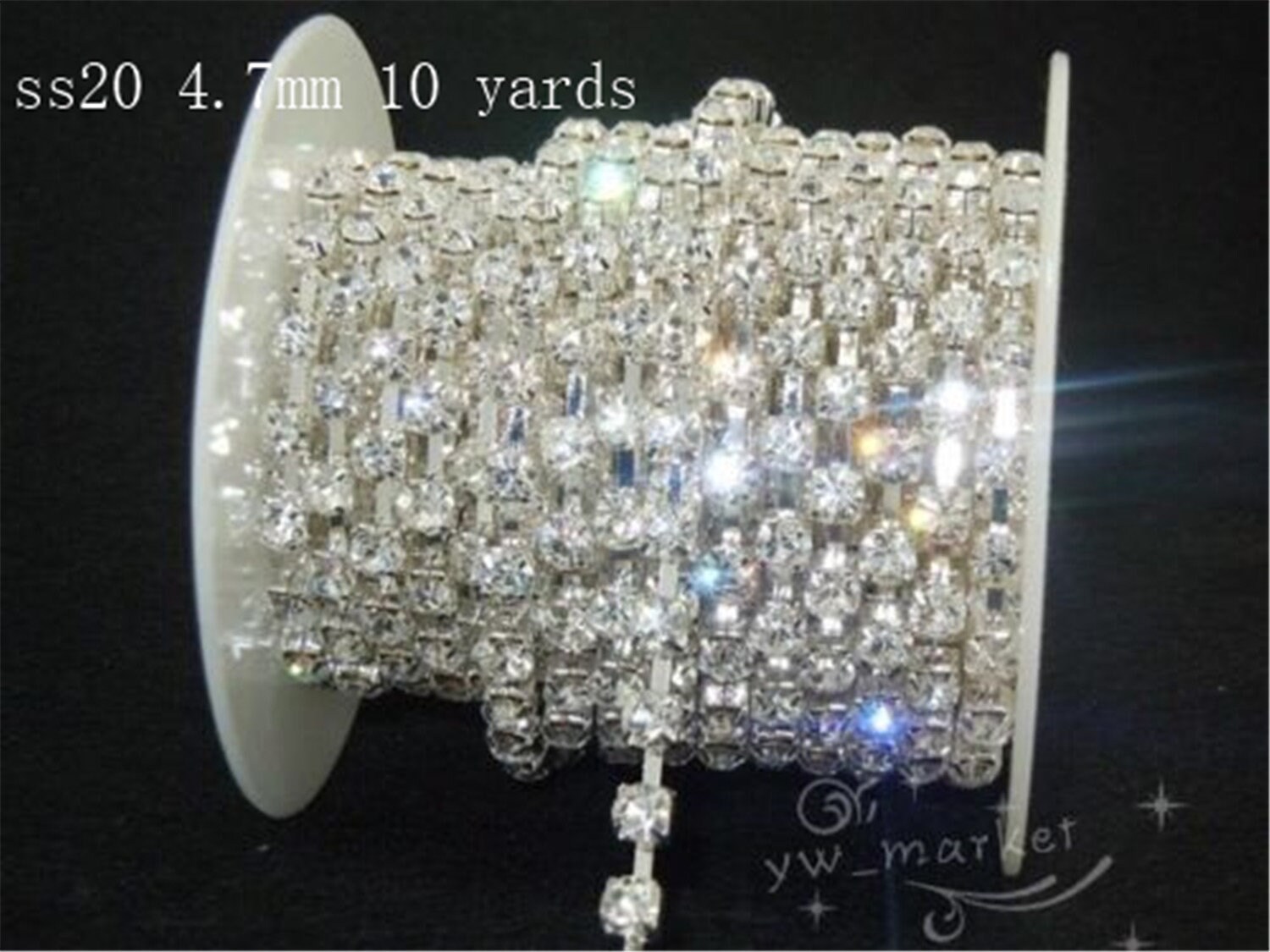 SS6/SS8/SS10/SS12/SS14/SS16/SS18/SS20 Crystal Rhinestone Chain | Etsy