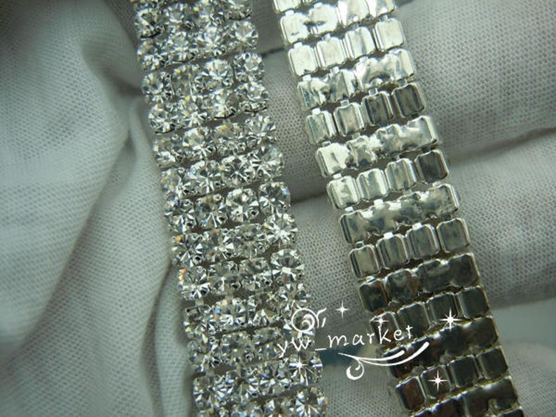 Sewing Crystal Close Silver Chain Cake Ribbon Rhinestone - Etsy