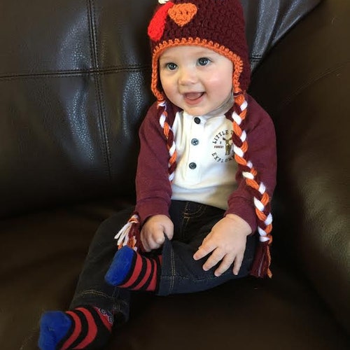 Crochet Hokie Bird Hat Hokie Bird Virginia Tech Baby Boy - Etsy