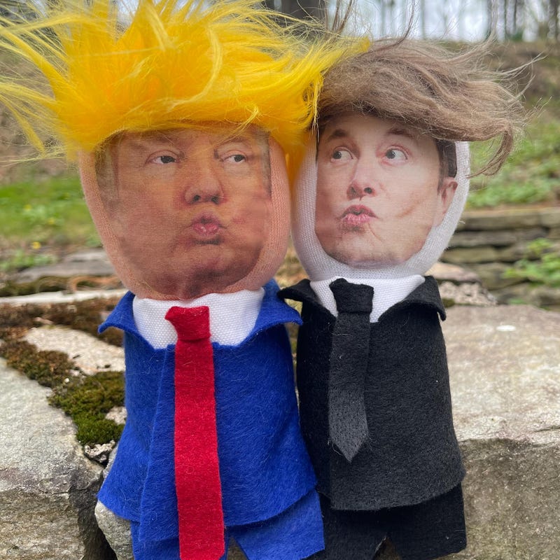 Trump and Musk Voodoo Dolls - Etsy