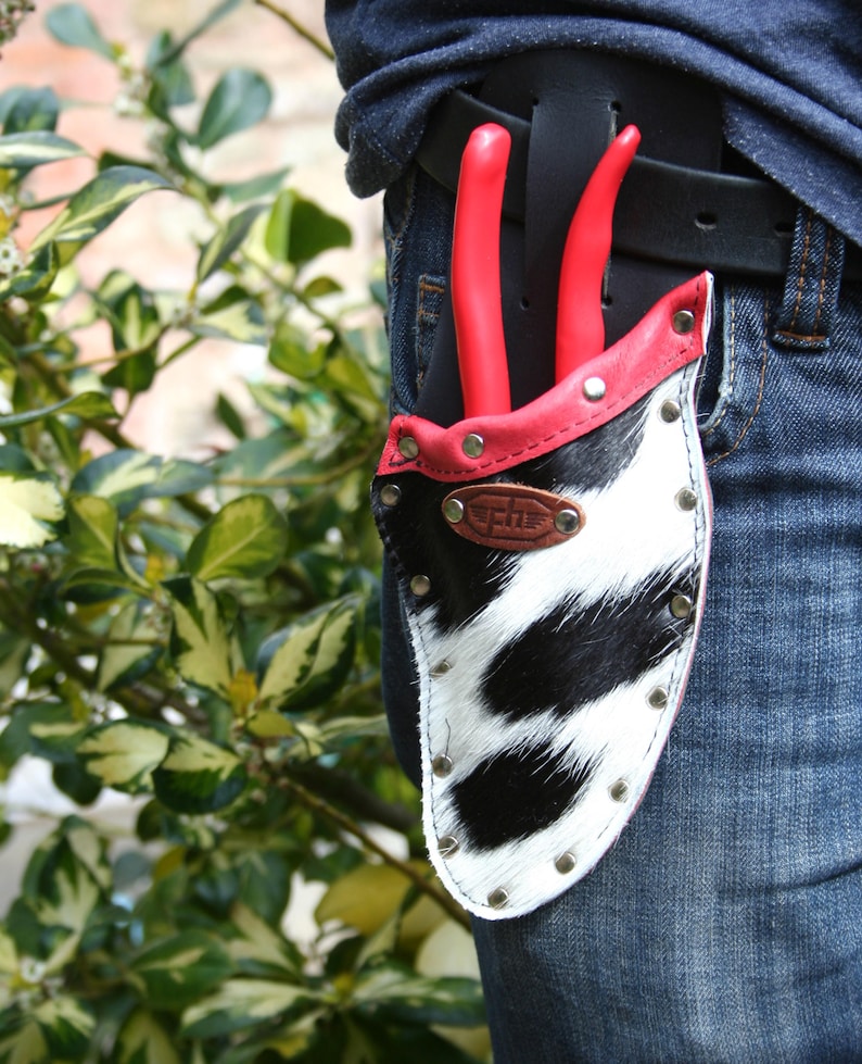 Secateurs Sheath leather Holder for Secateurs in Raw Cow Hide, Coloured ...
