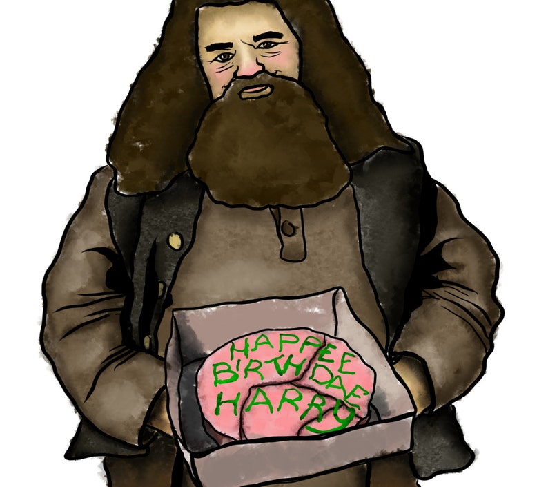 Hagrid printable birthday card Harry Happee birthdae | Etsy